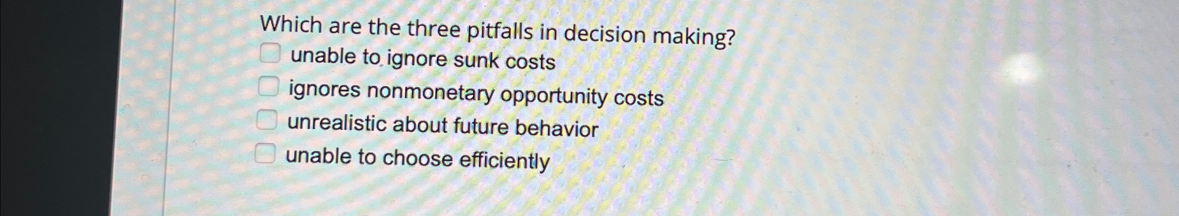 Solved Which are the three pitfalls in decision | Chegg.com
