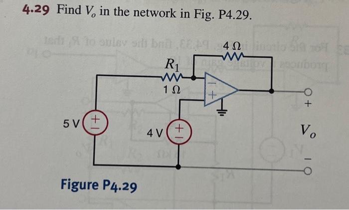 Solved 4.29 Find Vo in the network in Fig. P4.29. rigure | Chegg.com