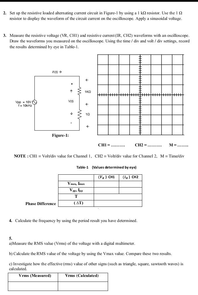 Solved Set up the resistive loaded alternating current | Chegg.com