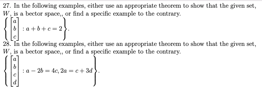 Solved In the following examples, either use an appropriate | Chegg.com