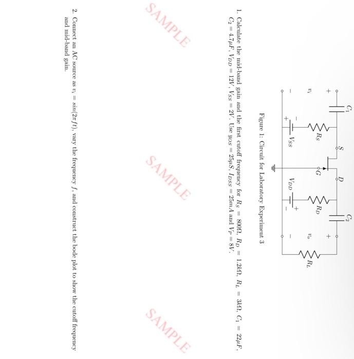 Solved Figure 1: Circuit for Laboratory Experiment 3 1. | Chegg.com