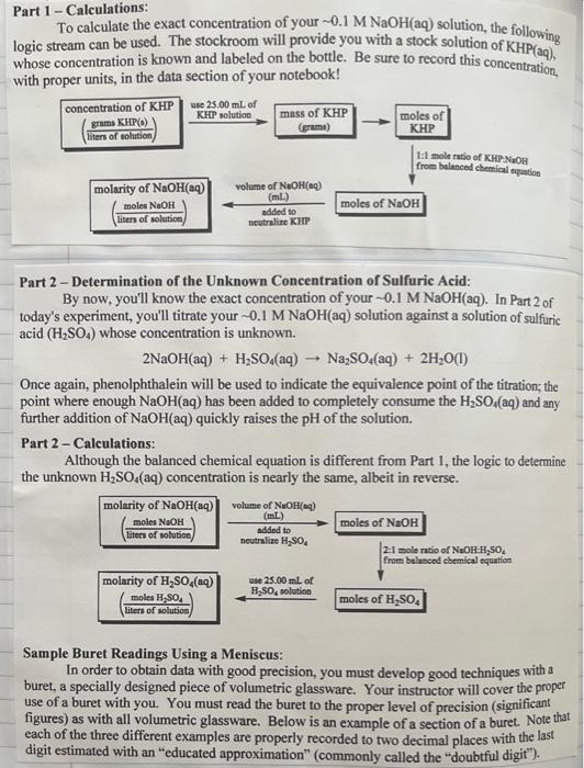 Solved Part 1 - Calculations: To calculate the exact | Chegg.com