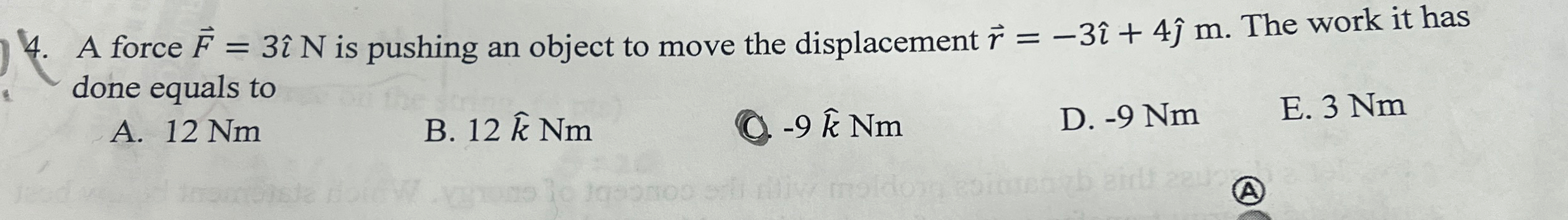 Solved A force vec(F)=3hat(ı)N ﻿is pushing an object to move | Chegg.com
