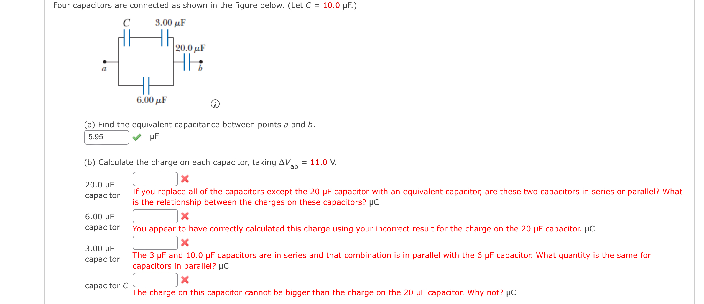 Solved Four capacitors are connected as shown in the figure | Chegg.com