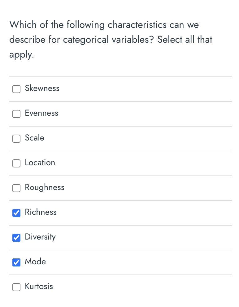 Solved Which of the following characteristics can wedescribe | Chegg.com