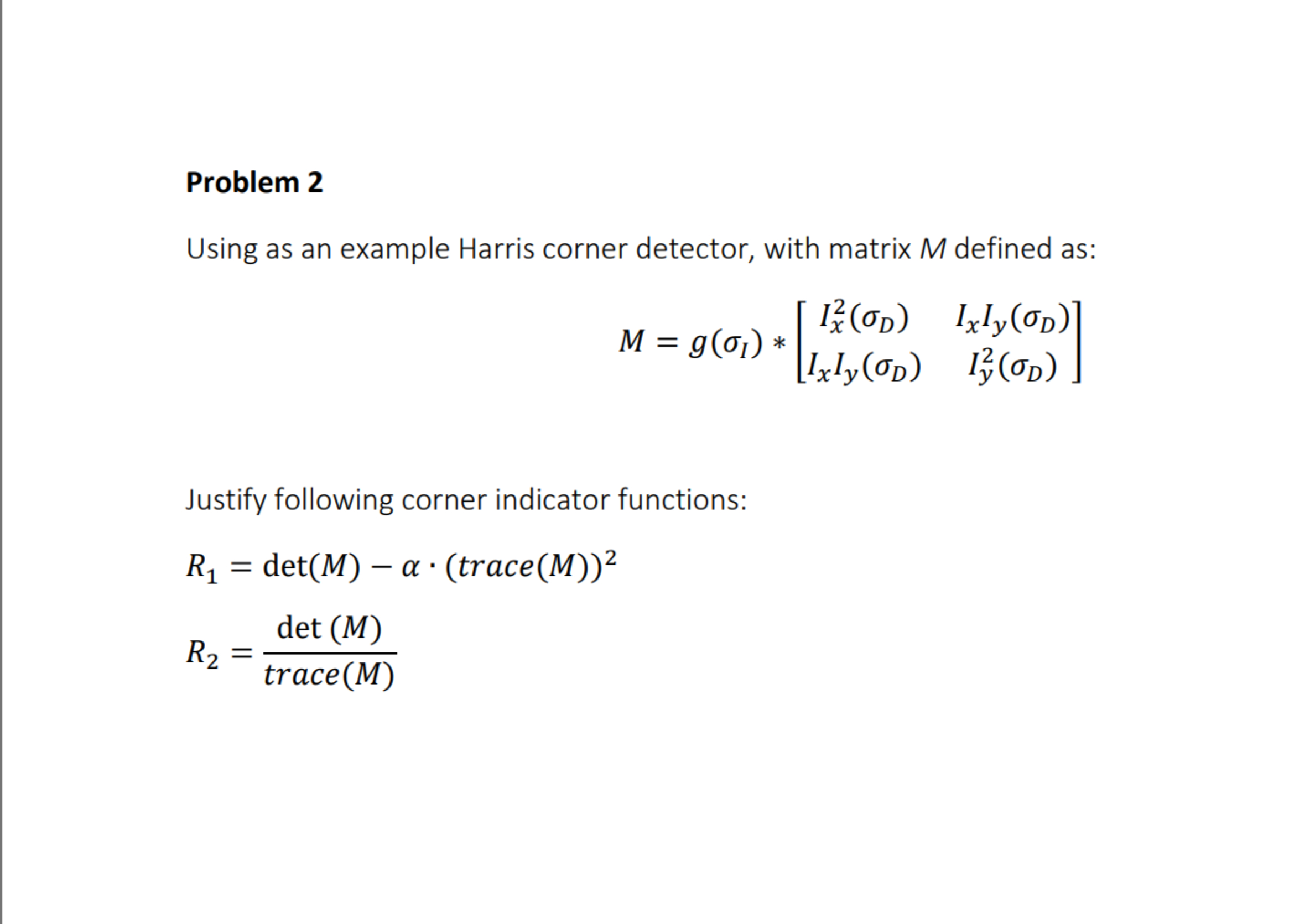 Solved Problem 2using As An Example Harris Corner Detector