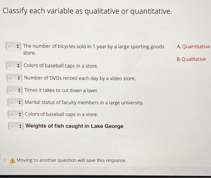 Solved Classify each variable as qualitative or | Chegg.com