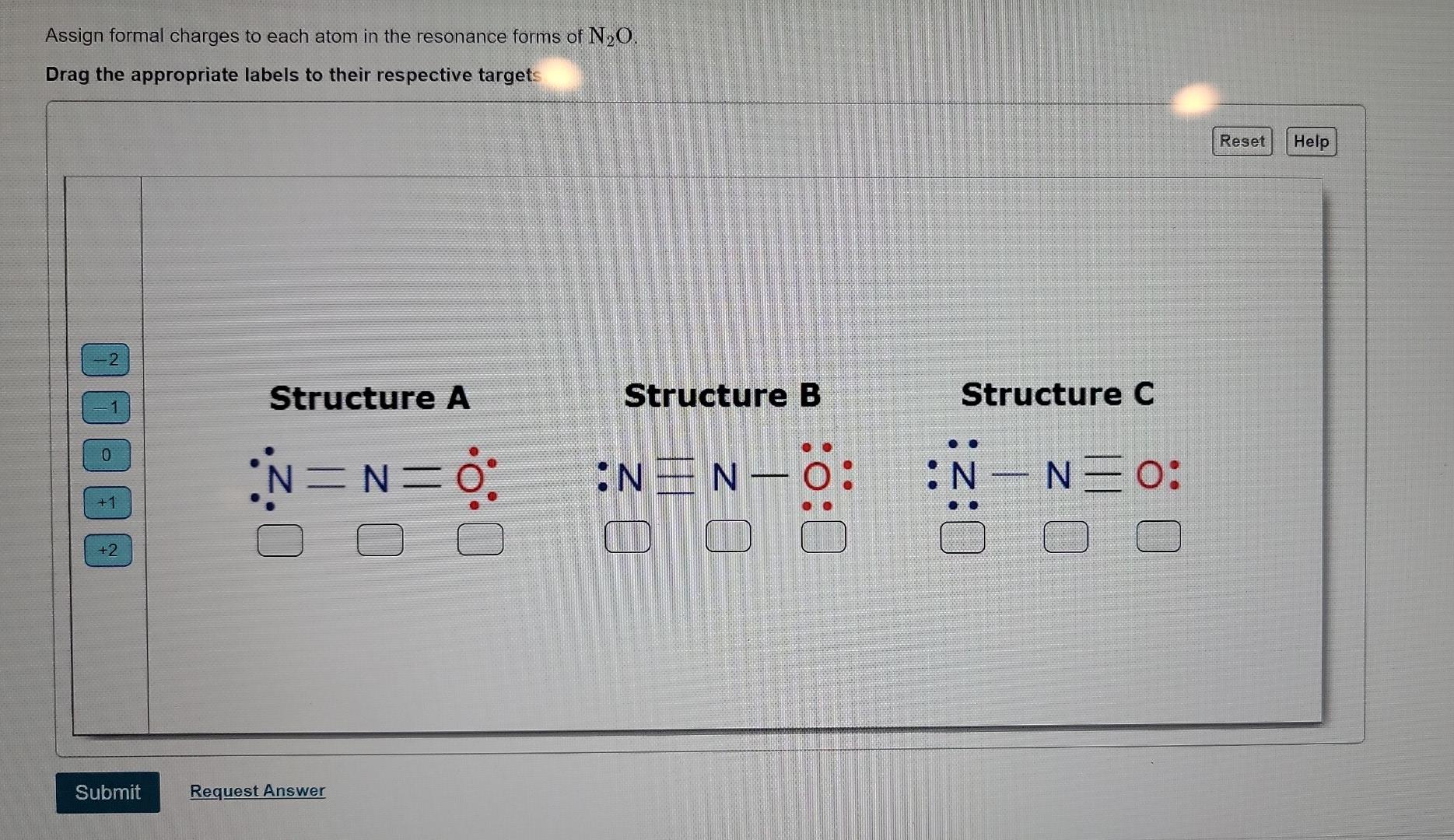 Solved Assign formal charges to each atom in the resonance | Chegg.com