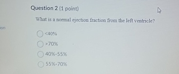 Solved Question 2 (1 ﻿point)What is a normal ejection | Chegg.com