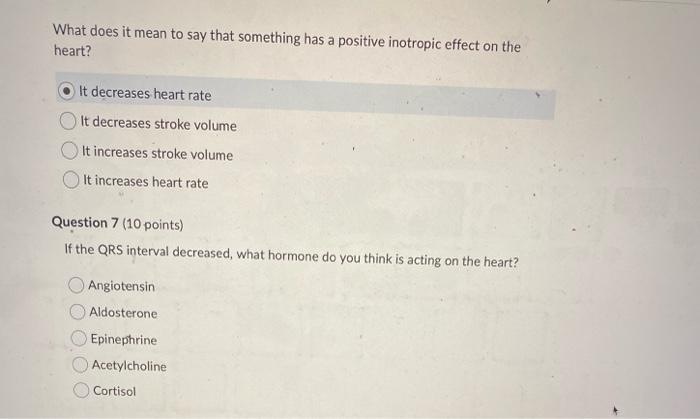 Solved Norepinephrine Increases heart rate Decreases heart | Chegg.com