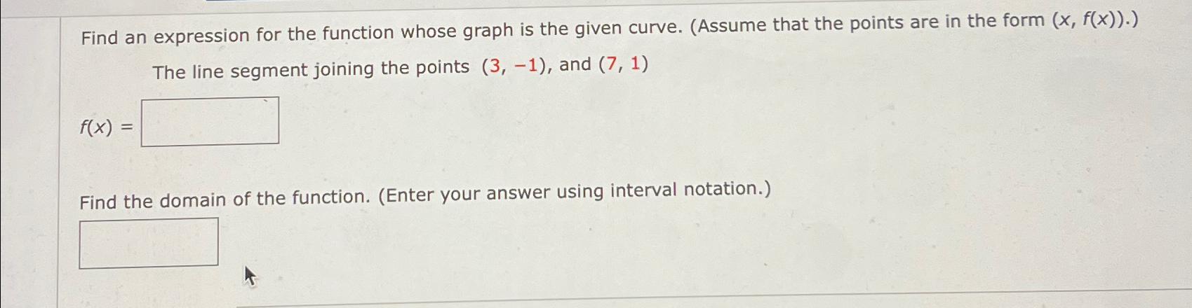 Solved Find an expression for the function whose graph is | Chegg.com