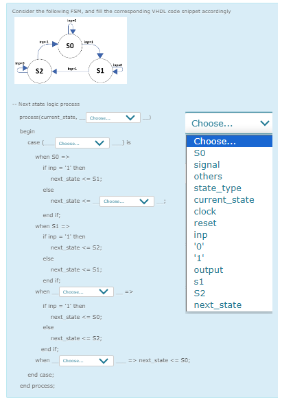 Solved Consider the following FSM, ﻿and fill the | Chegg.com