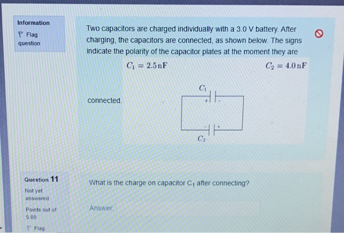 Solved Information P Flag question Two capacitors are | Chegg.com
