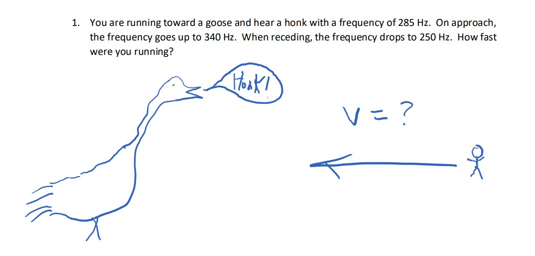 Solved You are running toward a goose and hear a honk with a | Chegg.com