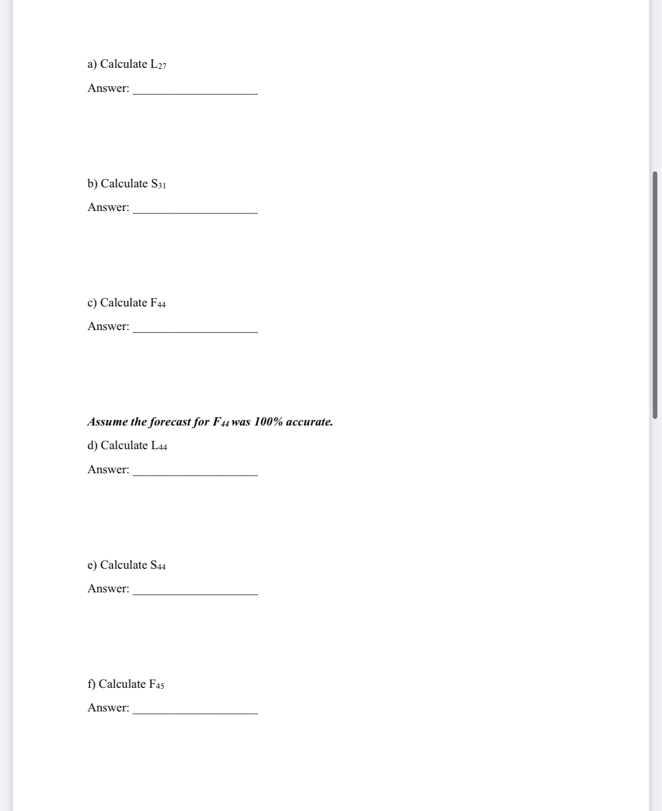 Solved Forecast Method: The only method with only α ﻿and γ | Chegg.com
