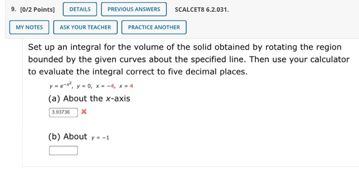 Solved Set up an integral for the volume of the solid | Chegg.com