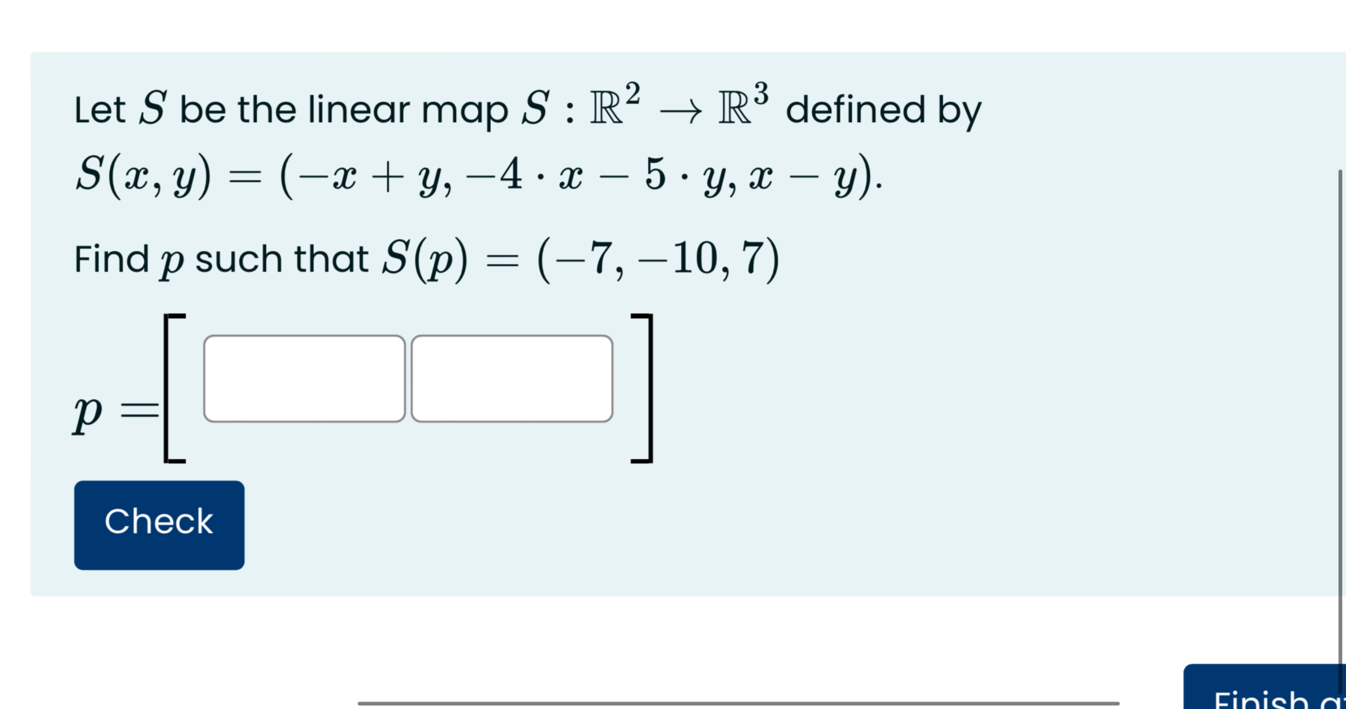 Solved Let S ﻿be the linear map S:R2→R3 ﻿defined | Chegg.com