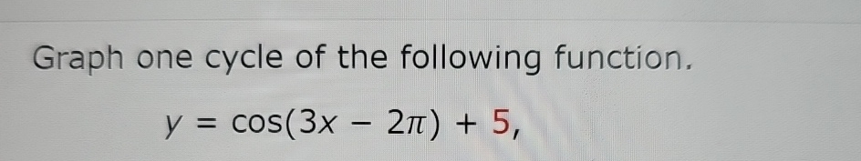 Solved Graph one cycle of the following function.find the | Chegg.com