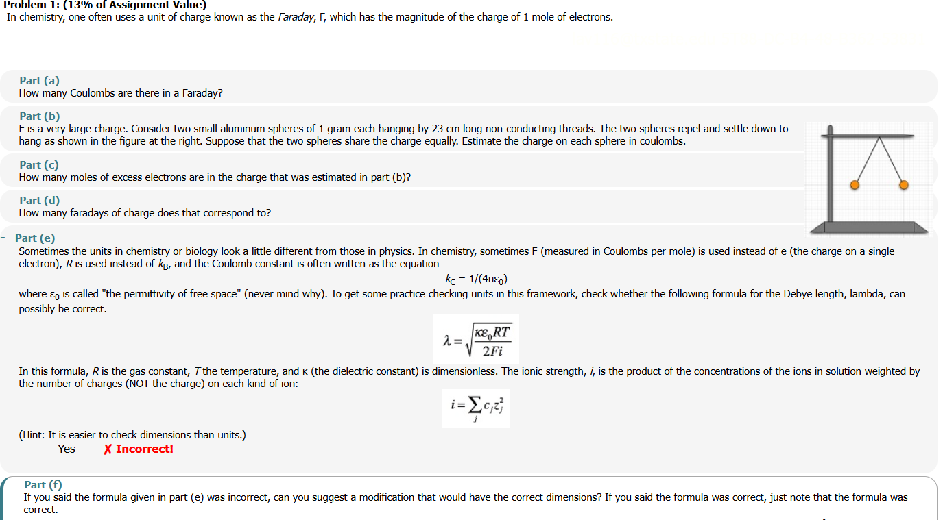 Solved Problem 1: (13% of ﻿Assignment Value)In ﻿chemistry, | Chegg.com