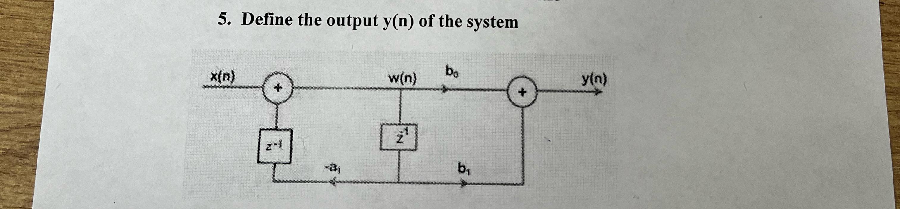 Solved Define the output y(n) ﻿of the system | Chegg.com