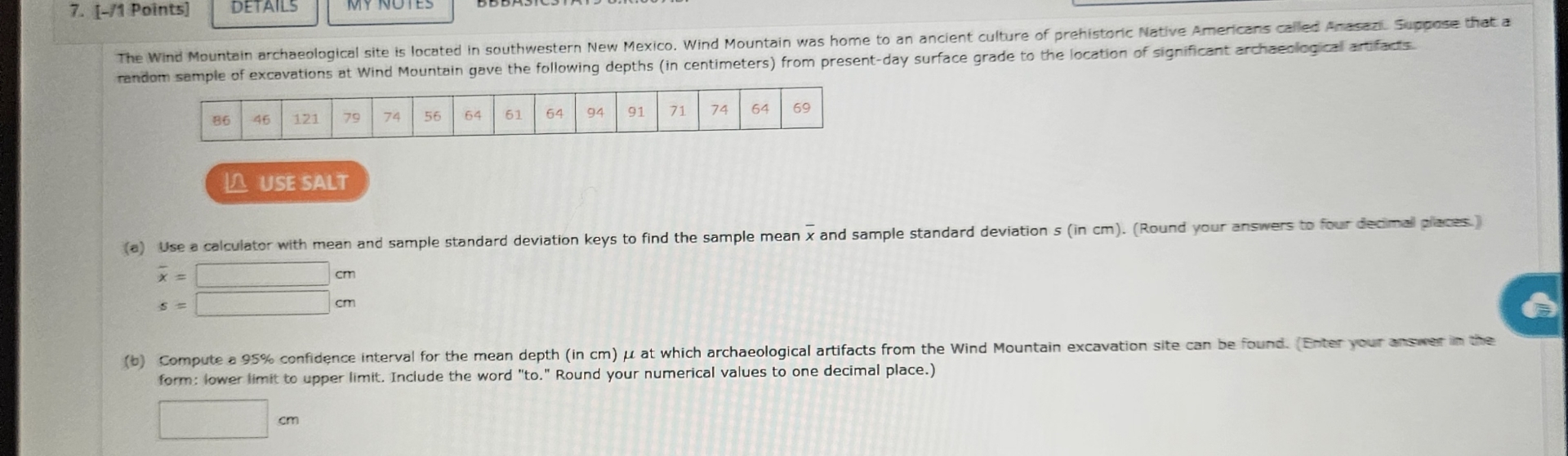 Solved [-/1 ﻿Points]The Wind Mountain archaeological site is | Chegg.com