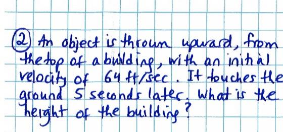 Solved (2) An object is throun upuard, from the top of a | Chegg.com