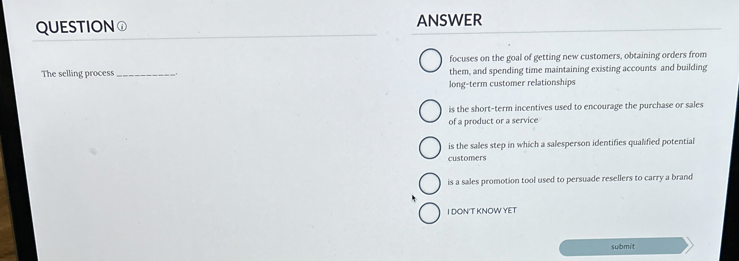High Quality SOLUTION QUESTIONANSWERThe selling process ﻿focuses on the ...