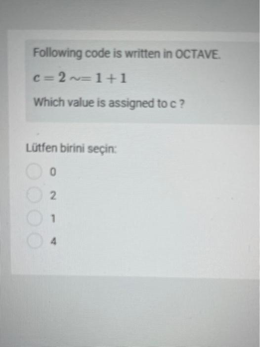 Solved Following Code Is Written In Octave C 2 11 Which 2118