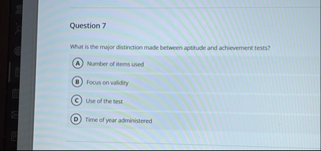 Solved Question 7What is the major distinction made between | Chegg.com