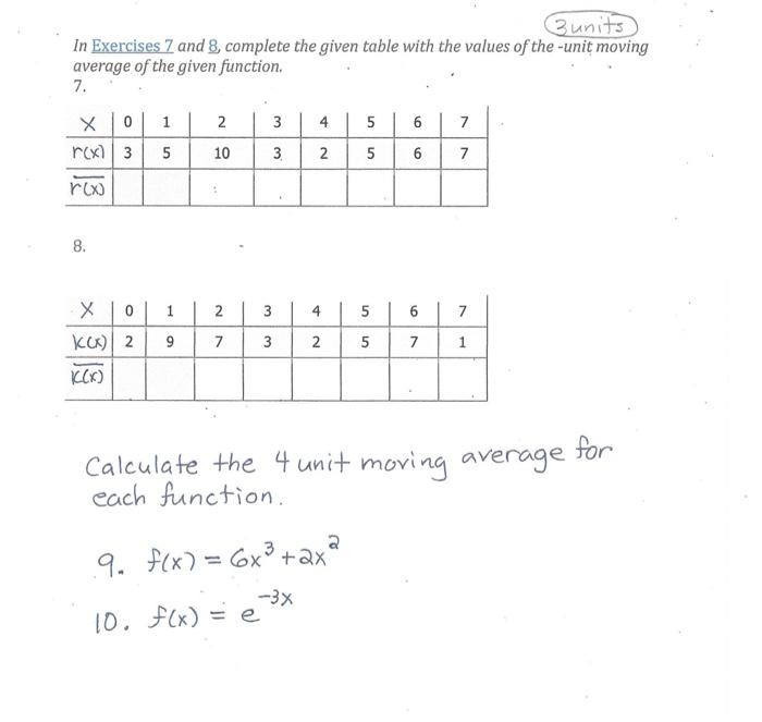 Solved In Exercises 7 and 8 , complete the given table with | Chegg.com
