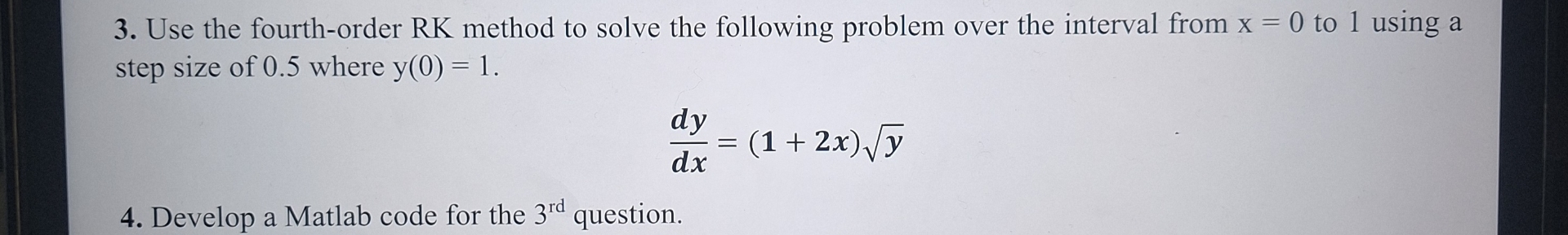 Solved Use the fourth-order RK method to solve the following | Chegg.com