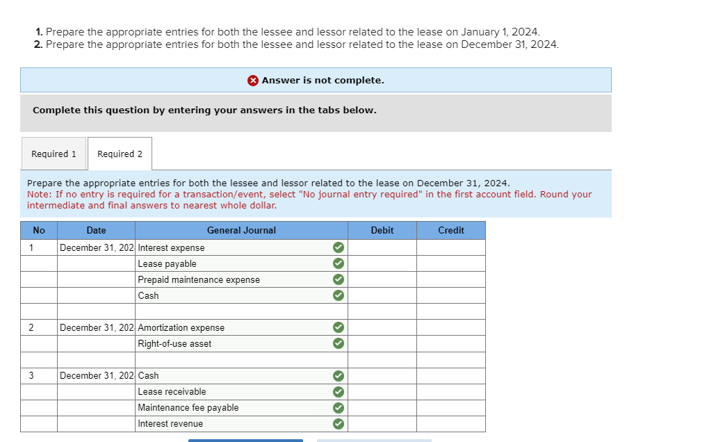Solved Prepare the appropriate entries for both the lessee | Chegg.com