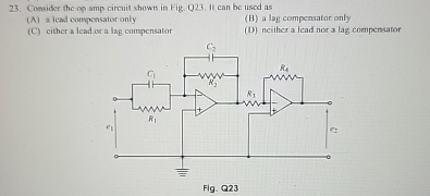 Solved Cossider the op amp circuit shown in Fig. Q23, ﻿It | Chegg.com