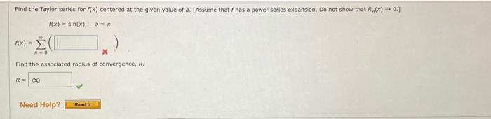Solved Find the Taylor series for f(x) centered at the given | Chegg.com