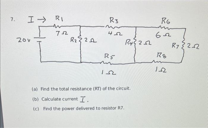 Solved (a) Find the total resistance (RT) of the circuit. | Chegg.com