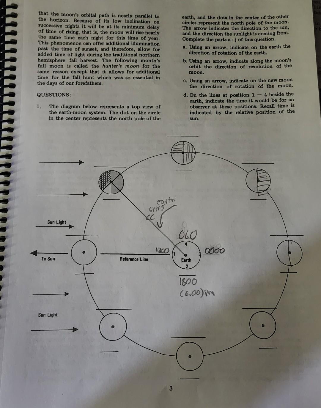 Solved that the moon's orbital path is nearly parallel to | Chegg.com