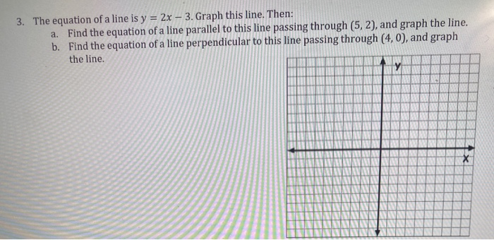 Solved 3. The equation of a line is y = 2x - 3. Graph this | Chegg.com