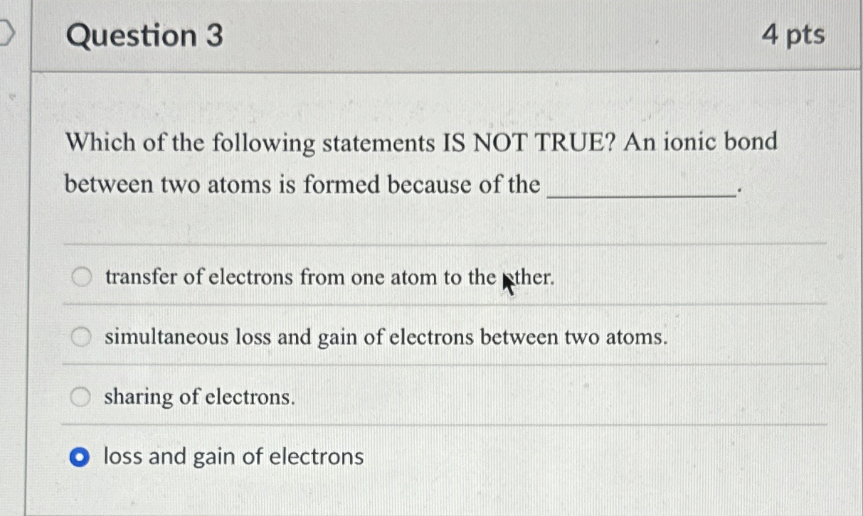 Solved Question 3Which of the following statements IS NOT | Chegg.com