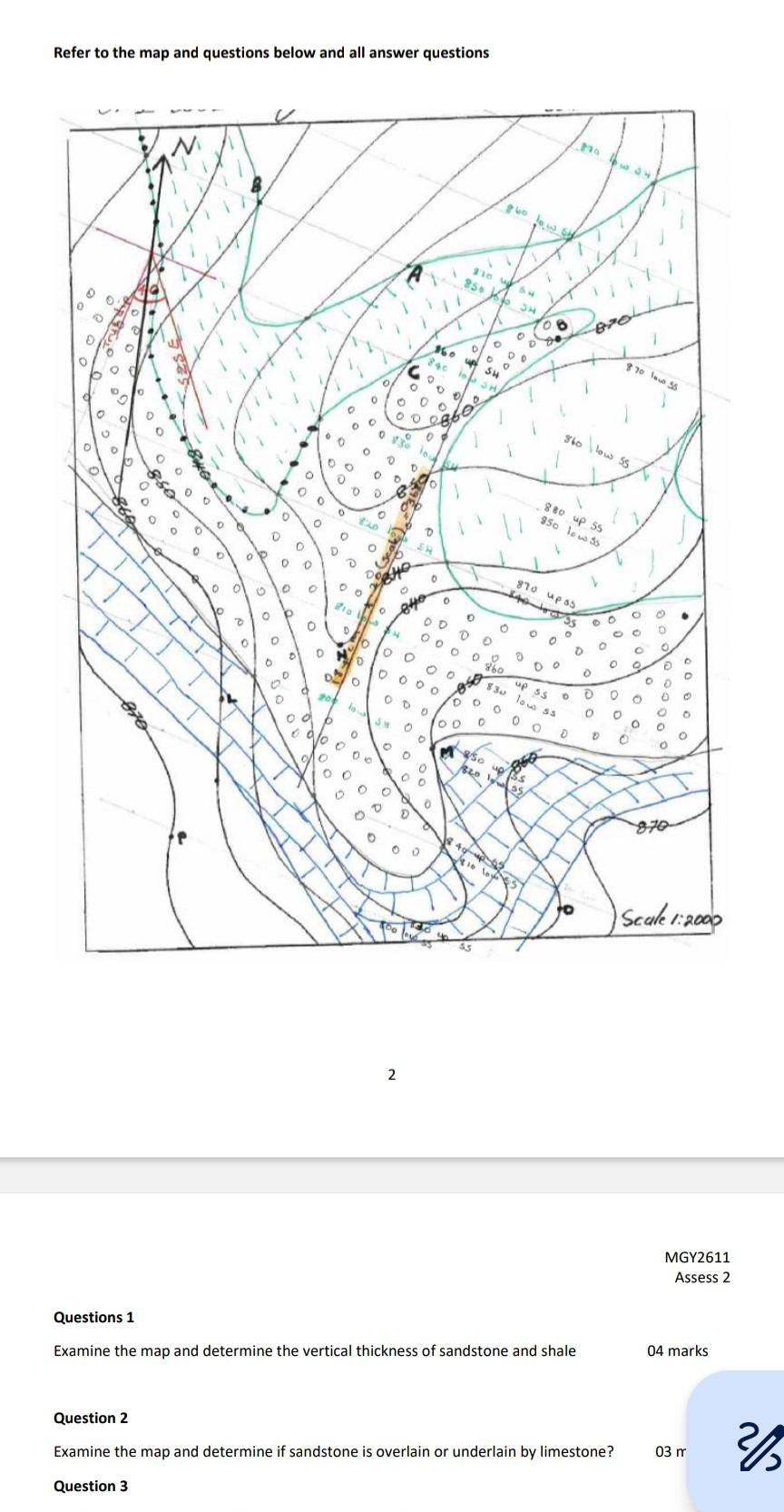 Solved Refer to the map and questions below and all answer | Chegg.com