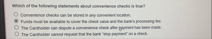 Solved Which of the following statements about convenience | Chegg.com