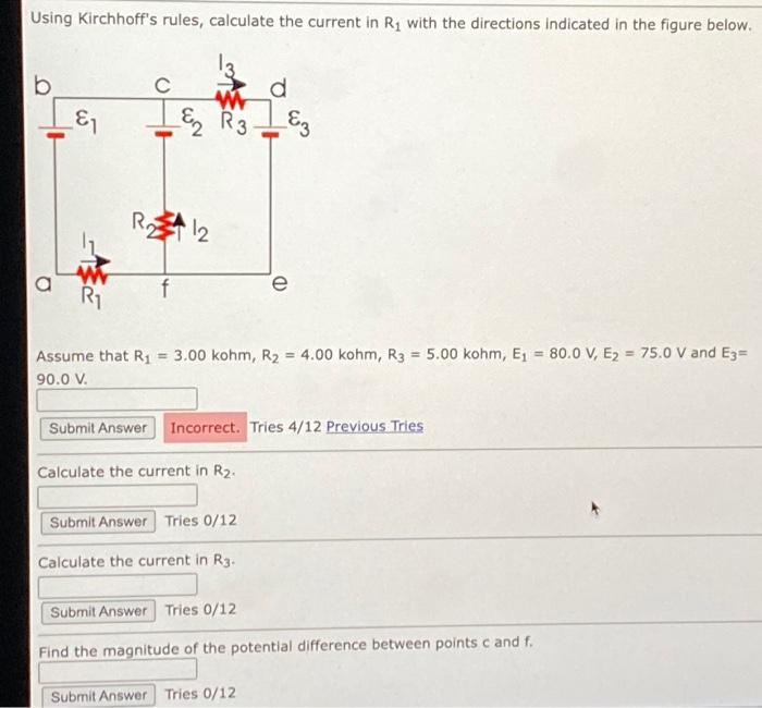 Solved Using Kirchhoff's rules, calculate the current in R₁ | Chegg.com