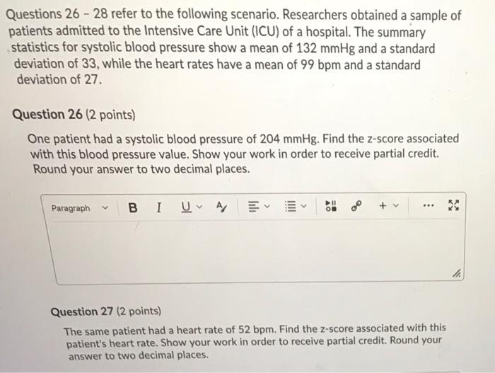 Solved Questions 26 - 28 refer to the following scenario. | Chegg.com