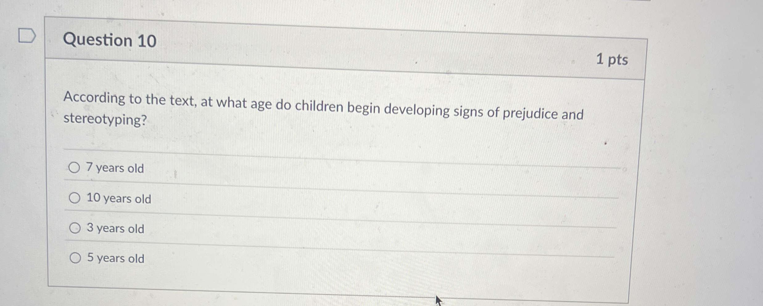 Solved Question 101 ﻿ptsAccording to the text, at what age | Chegg.com
