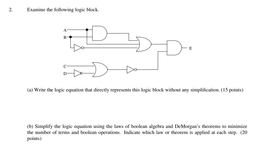 Solved Write the logic equation that directly represents | Chegg.com