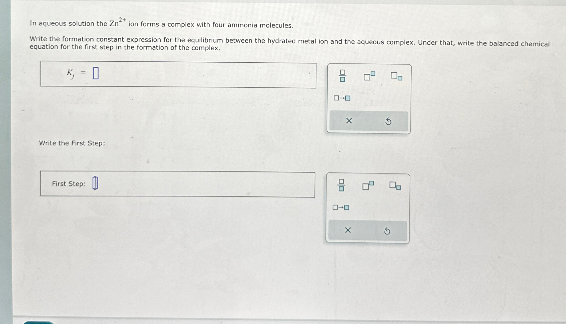 Solved In aqueous solution the Zn2+ ﻿ion forms a complex | Chegg.com