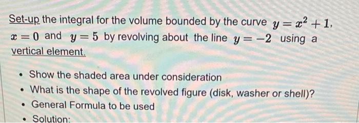 Solved Set-up the integral for the volume bounded by the | Chegg.com