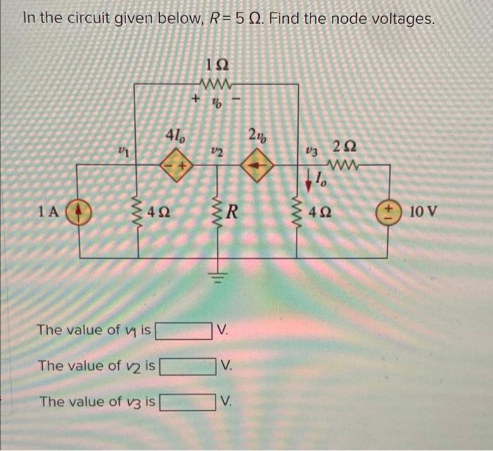 Solved In the circuit given below, R=5Ω. Find the node | Chegg.com