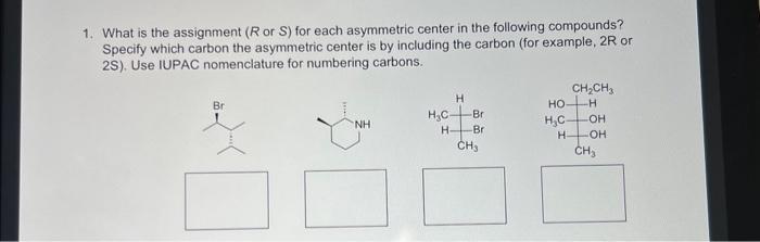 Solved 1 What Is The Assignment R Or S For Each