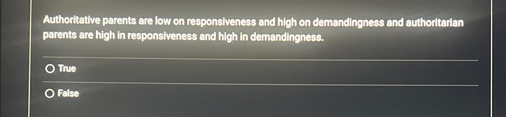 Solved Authoritative parents are low on responsiveness and | Chegg.com