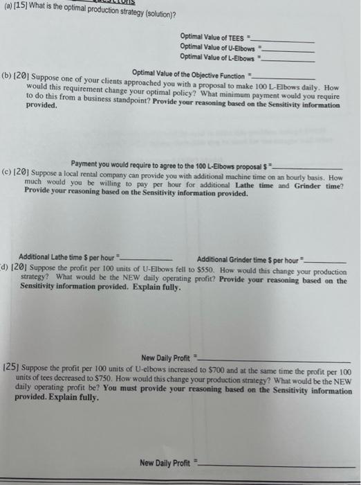 Solved [100] LINDO MODEL & SOLUTION (PARTS OF LINDO OUTPUT | Chegg.com